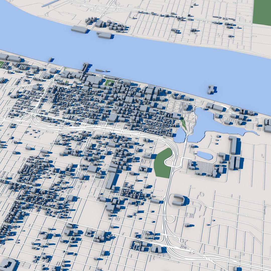 3D Baton Rouge City Louisiana - TurboSquid 2410037