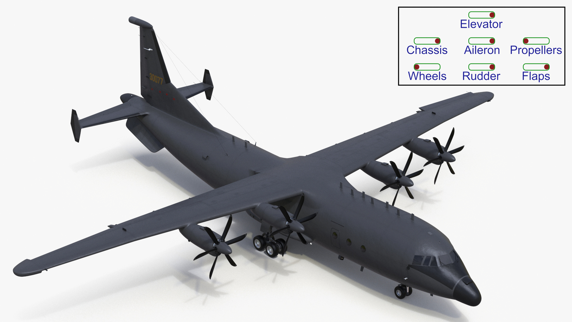 Military Turboprop Transport Aircraft Rigged 3D Model - TurboSquid 2302603