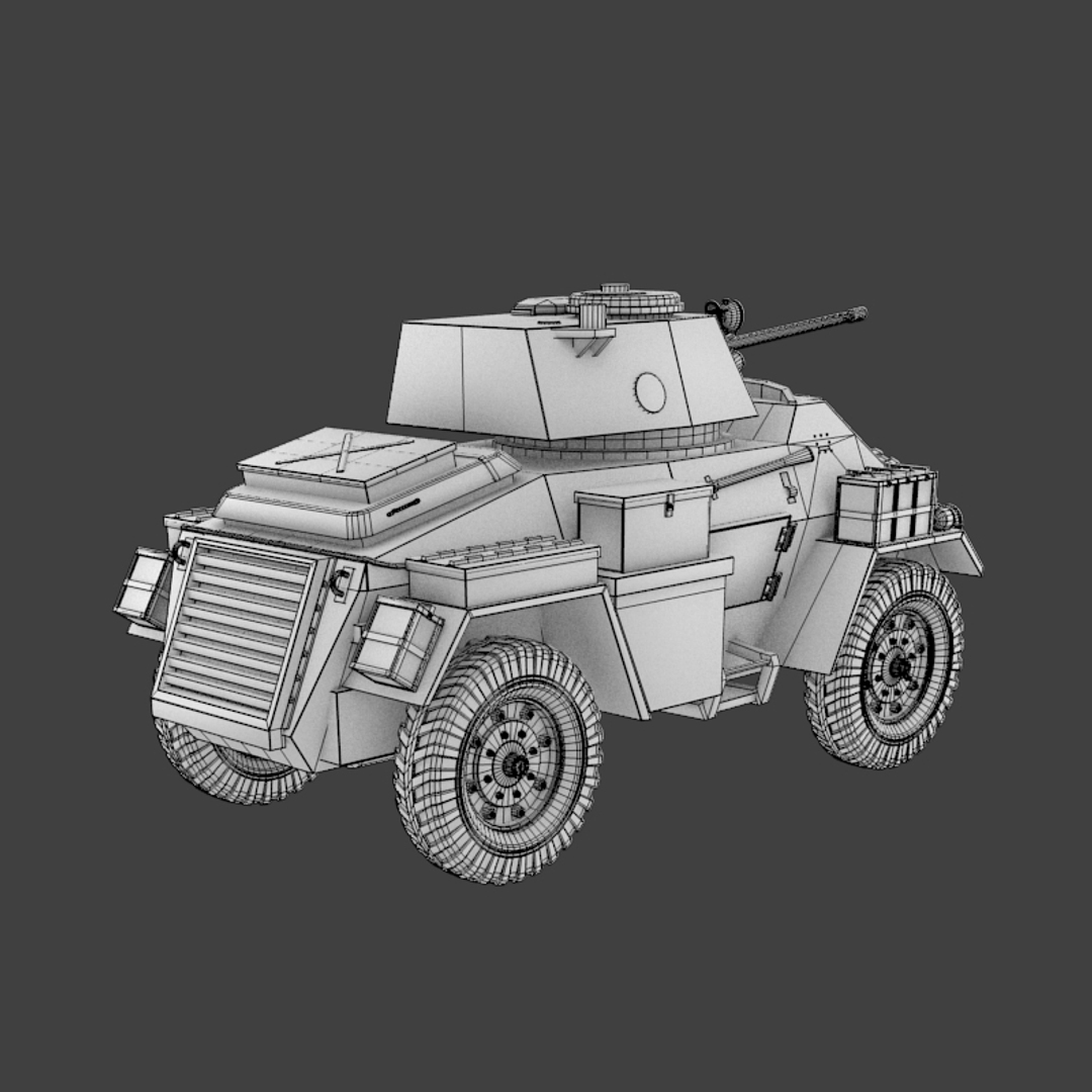 british humber armoured car 3d obj