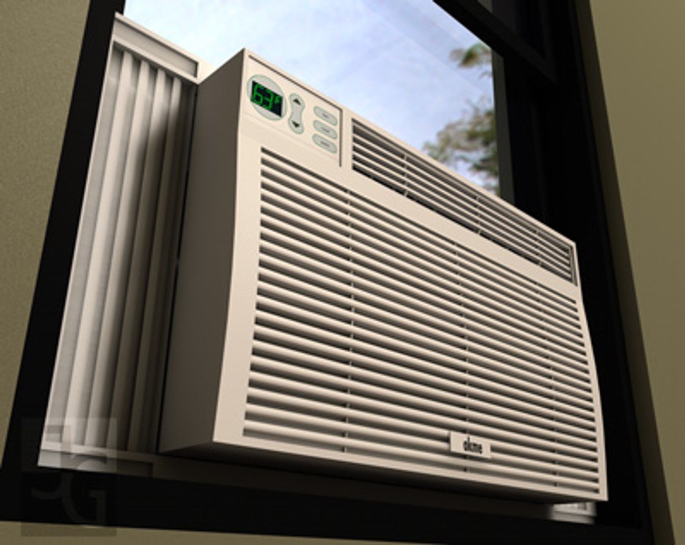 3d Window Air Conditioner Model