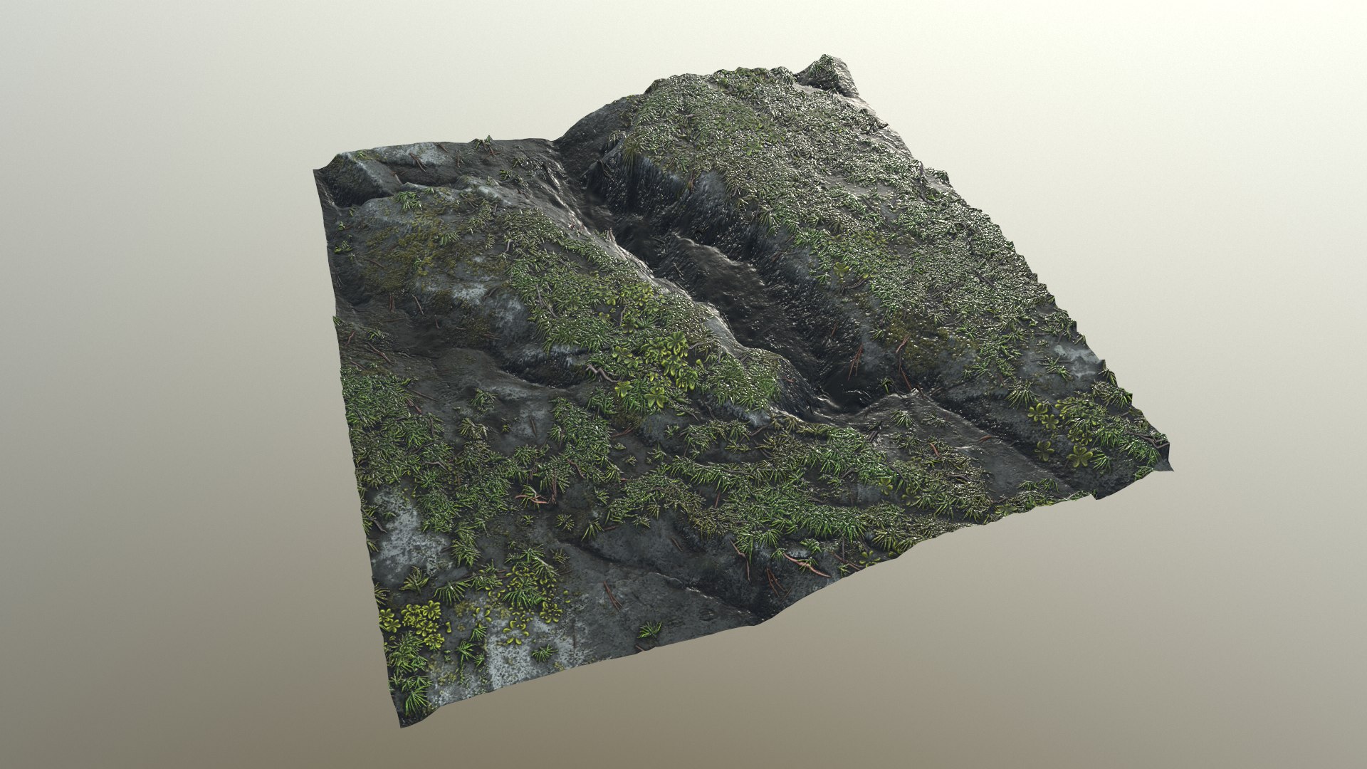 Mossy Cliff 3D Model - TurboSquid 2156664