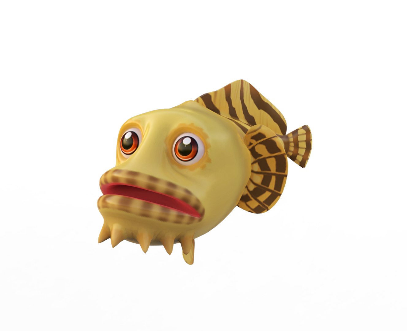 3D oyster toadfish toon fish - TurboSquid 1585444