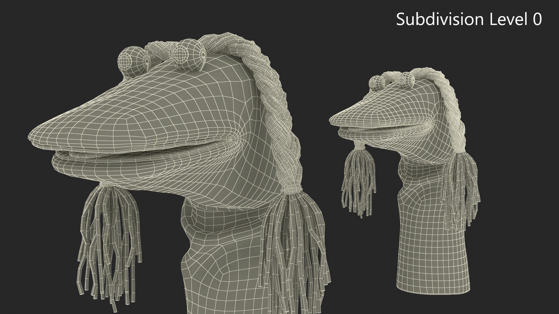 Striped Sock Puppet Girl Rigged For Maya Model - TurboSquid 2320913