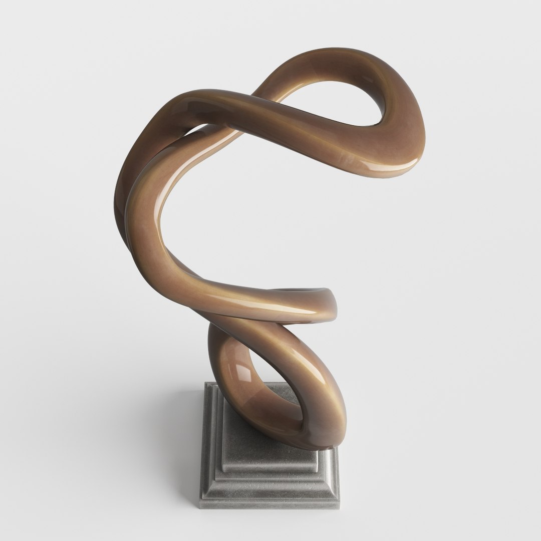 3D Model Modern Decorative Abstract Copper Art Sculpture 28 ...