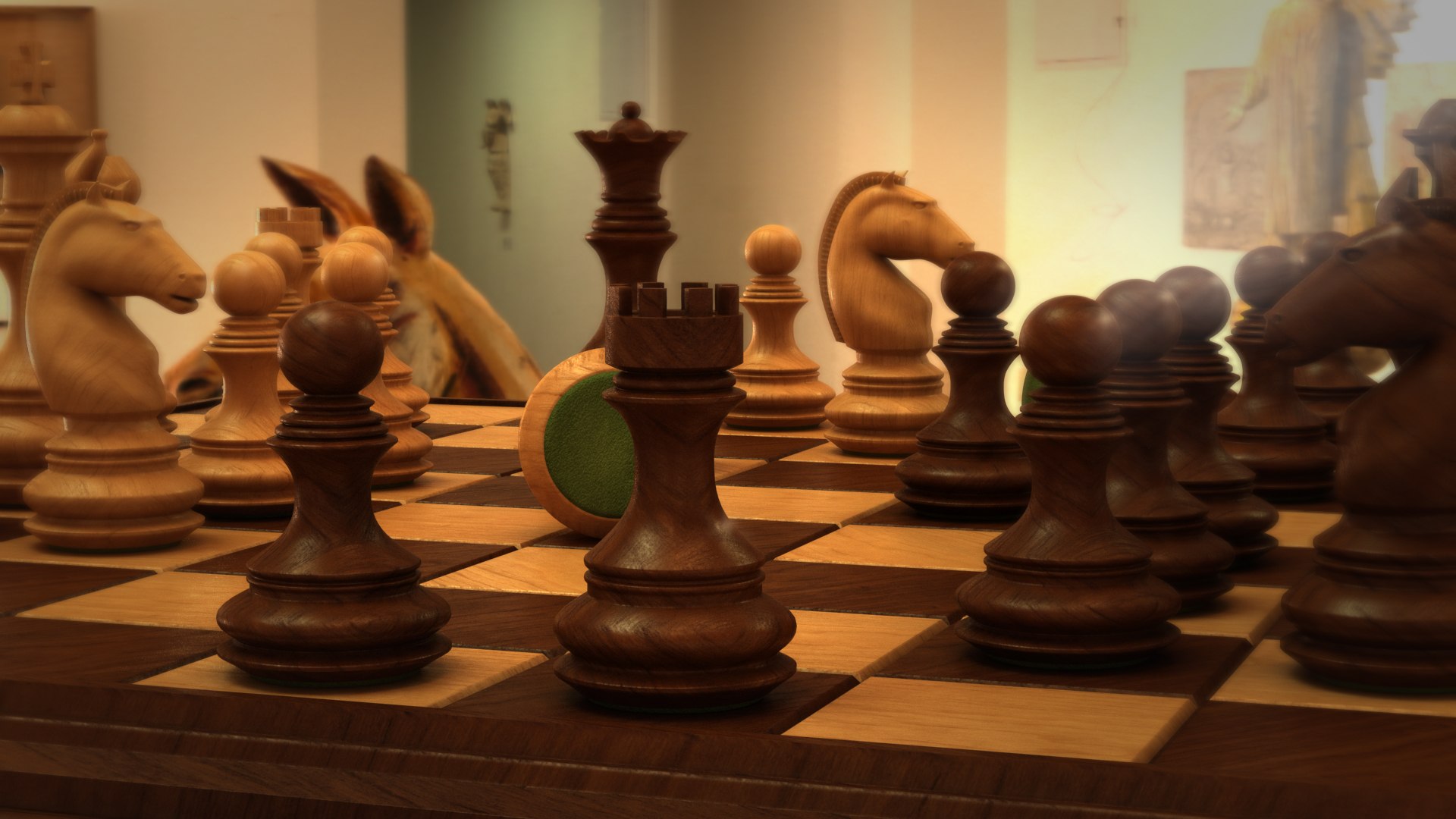 Realistic Wooden Chess Set Model - TurboSquid 1467401