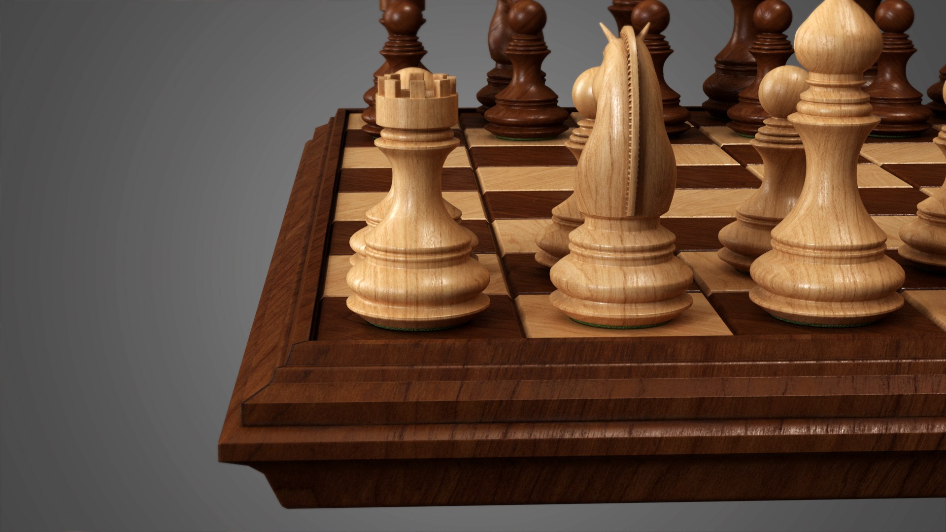Realistic Wooden Chess Set Model - TurboSquid 1467401