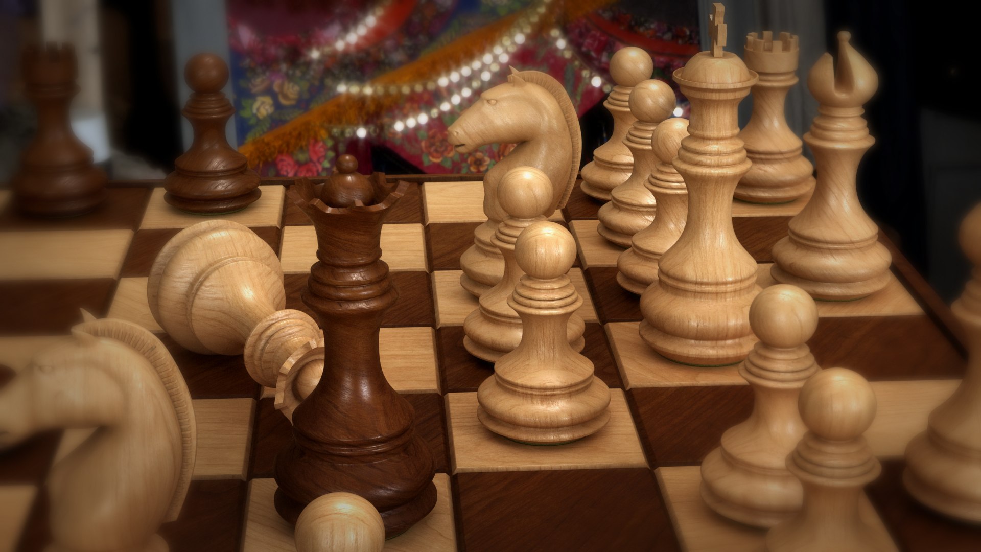 Realistic Wooden Chess Set Model - TurboSquid 1467401