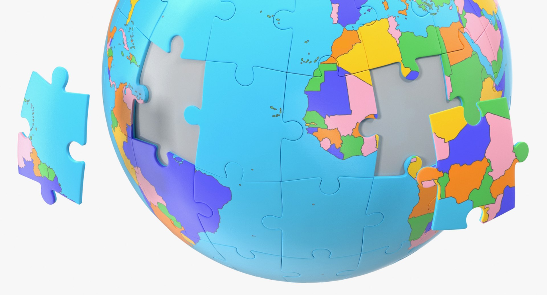 3D Puzzles Globe Pieces - TurboSquid 1298701