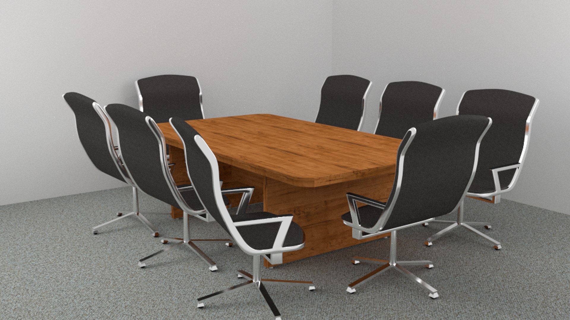 Office Board Room Table 3d Obj