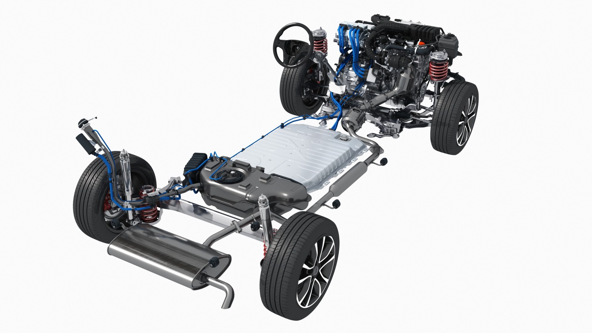3D Model Hybrid Electric SUV Chassis - TurboSquid 2234405