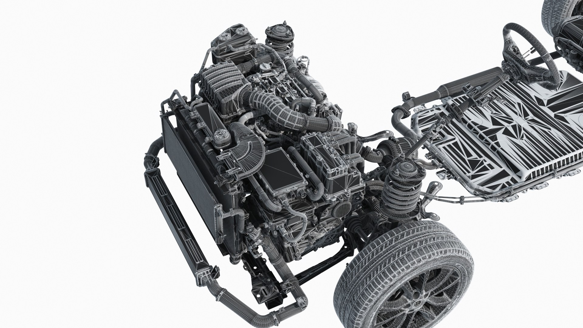 3D Model Hybrid Electric SUV Chassis - TurboSquid 2234405
