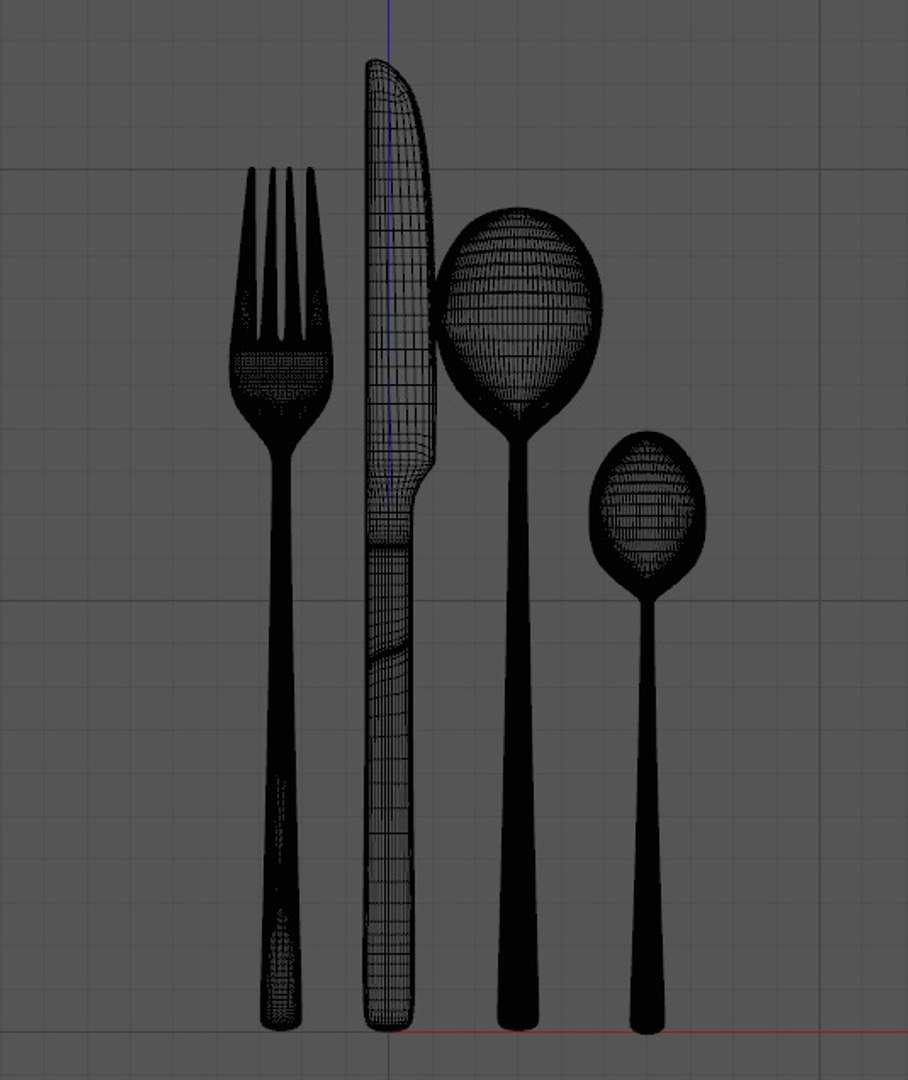 3d set cutlery model