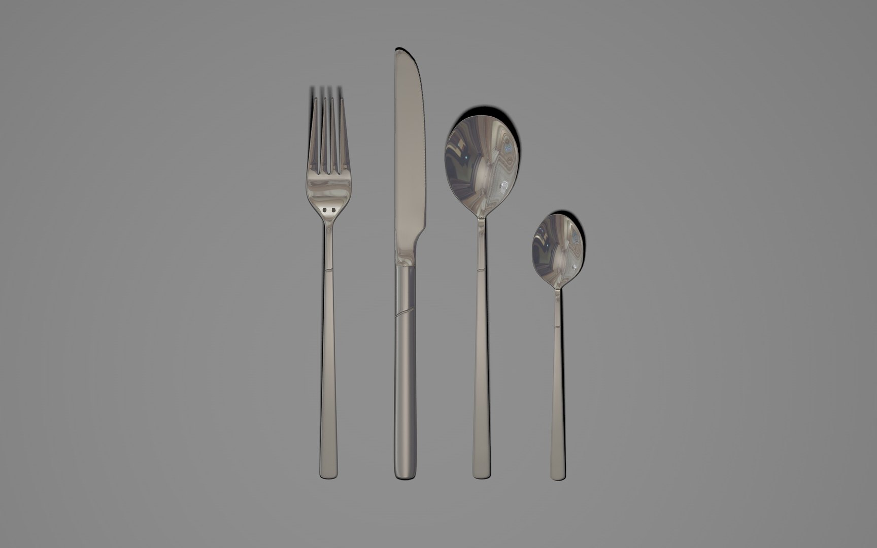 3d set cutlery model