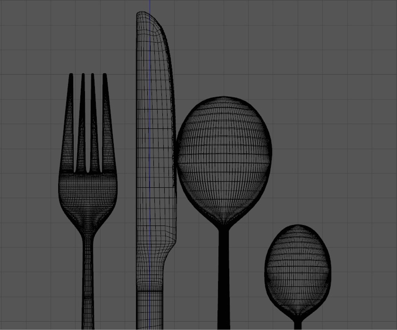 3d set cutlery model