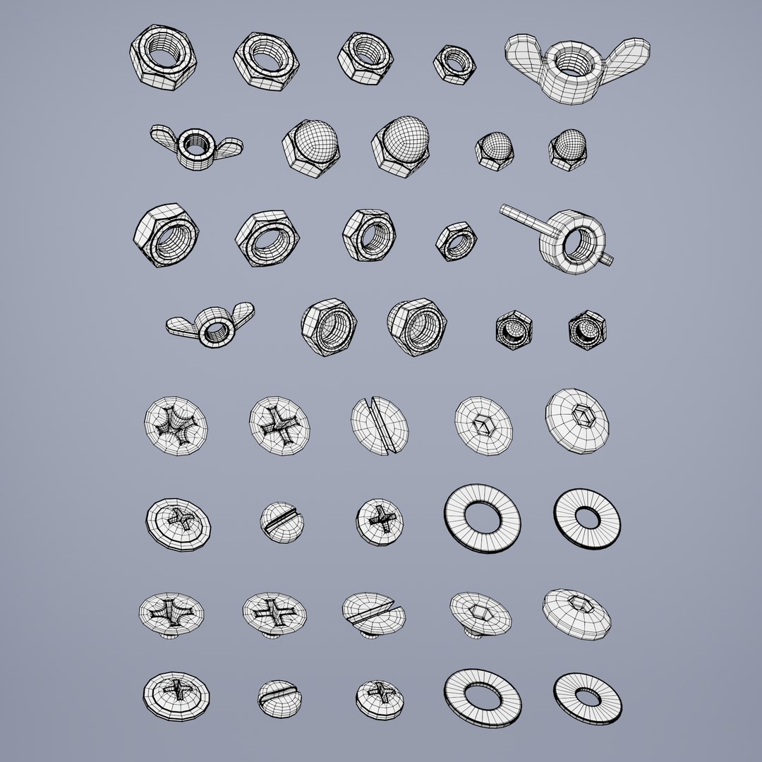 3D Screw Collection Model - TurboSquid 2034123