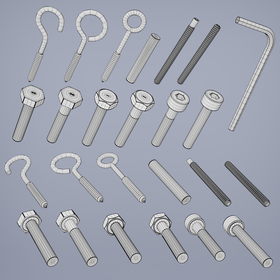 3D Screw Collection Model - TurboSquid 2034123