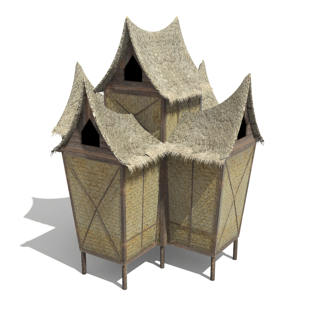 3d Traditional Hut Minangkabau Model