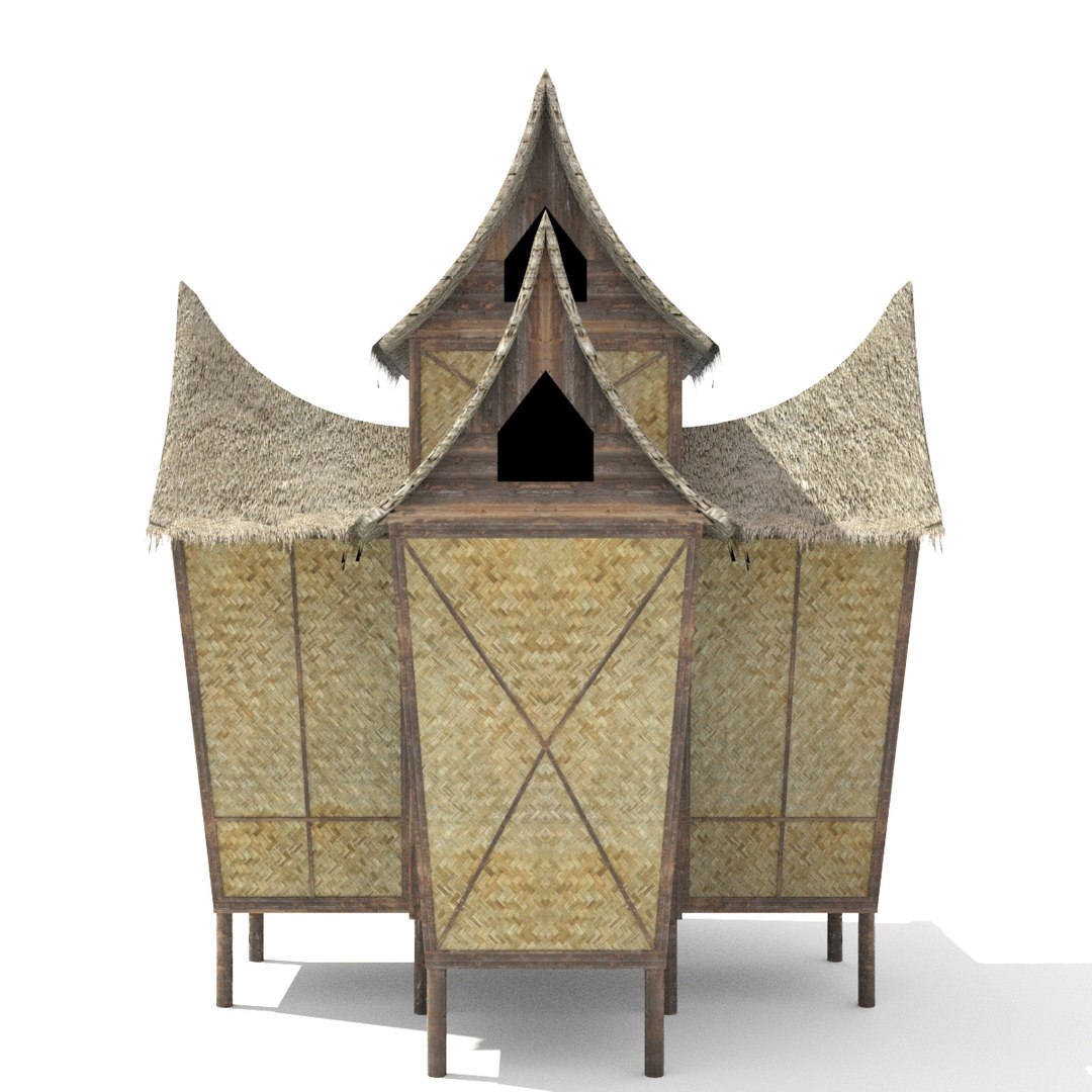 3d Traditional Hut Minangkabau Model