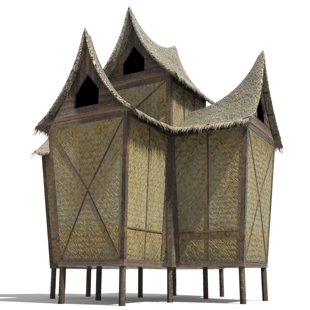 3d Traditional Hut Minangkabau Model