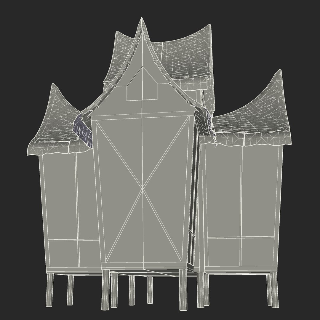 3d Traditional Hut Minangkabau Model