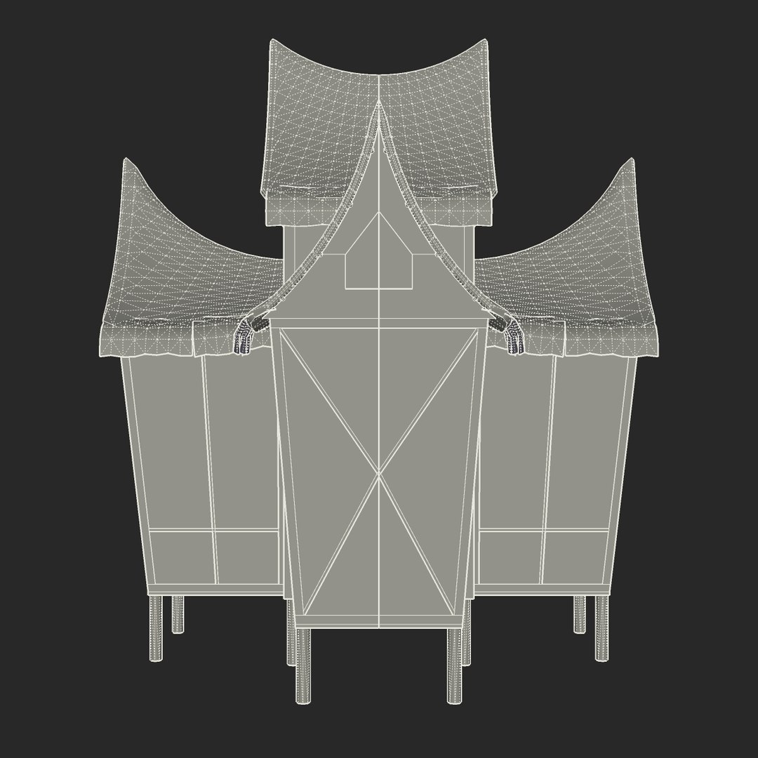 3d Traditional Hut Minangkabau Model
