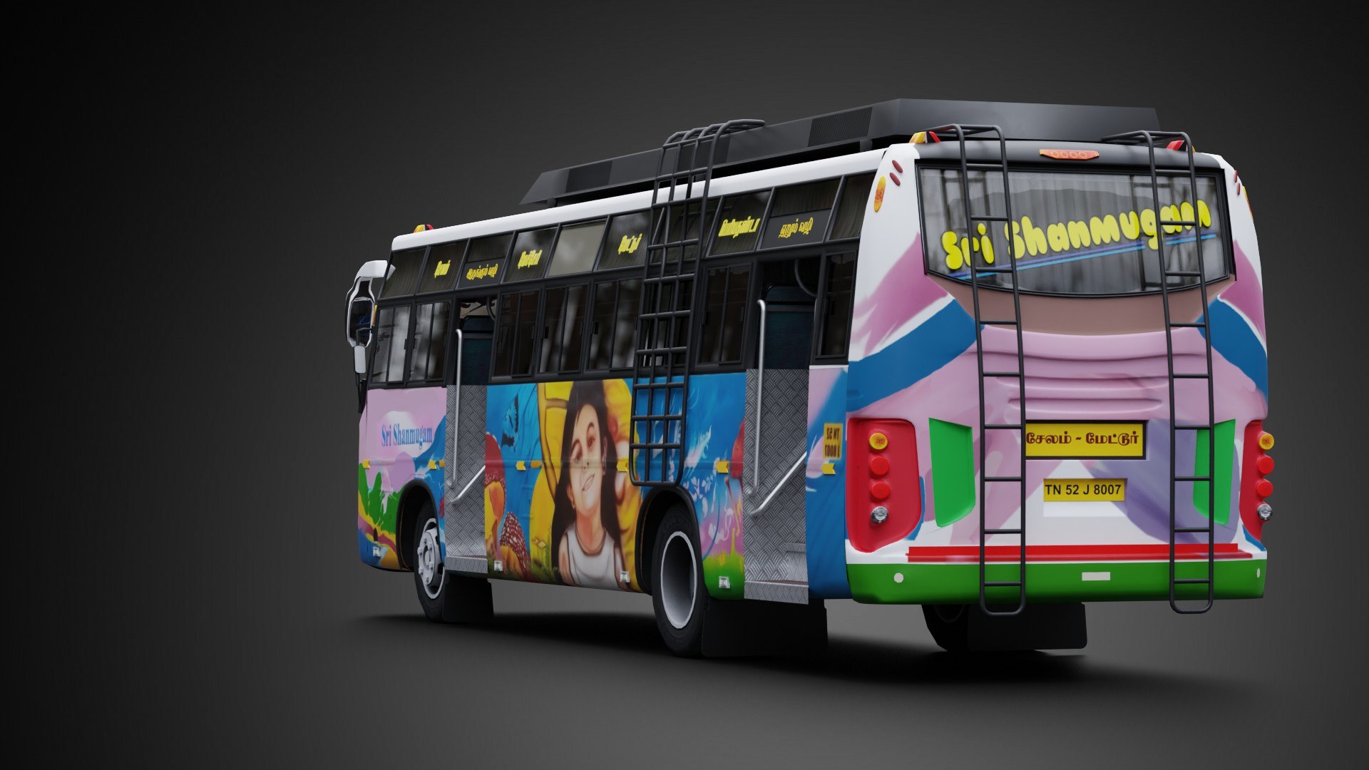3D SST Private Bus Of Tamil Nadu Model - TurboSquid 1887522