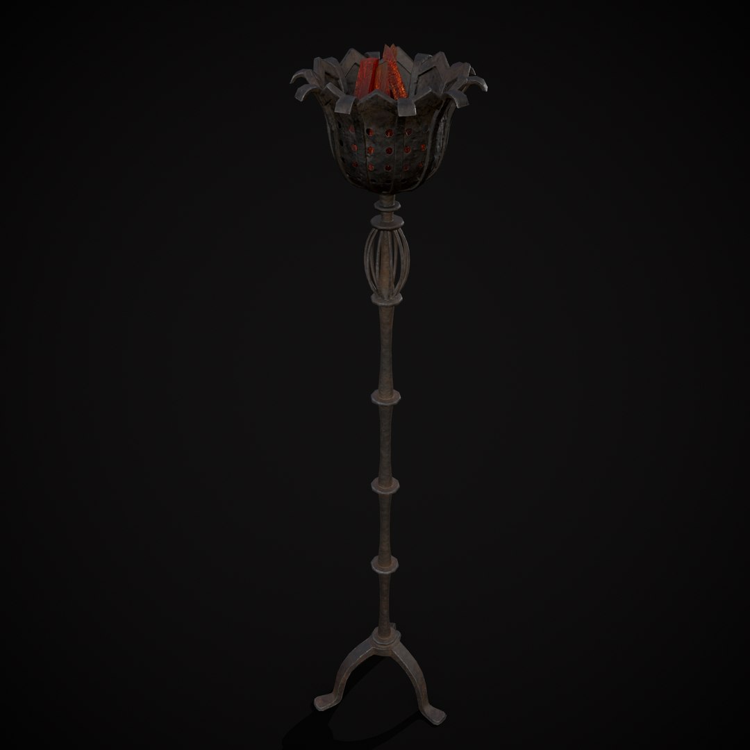 3D Model Medieval Iron Brazier - TurboSquid 2385896