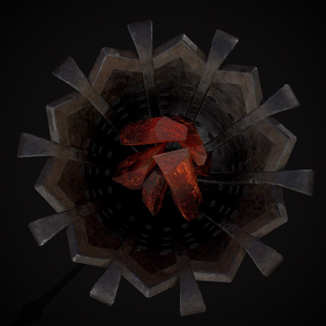 3D Model Medieval Iron Brazier - TurboSquid 2385896