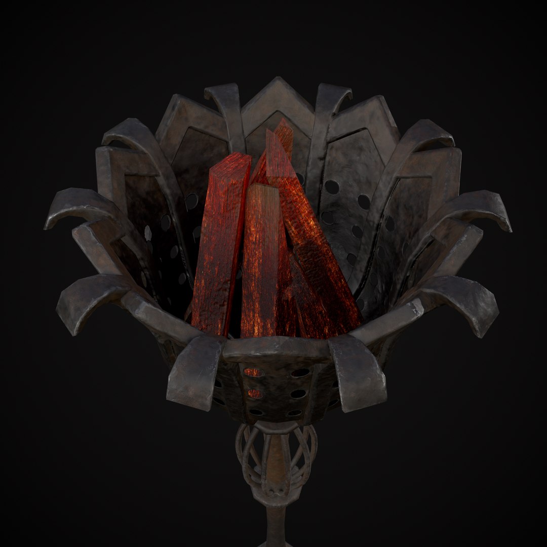 3D Model Medieval Iron Brazier - TurboSquid 2385896