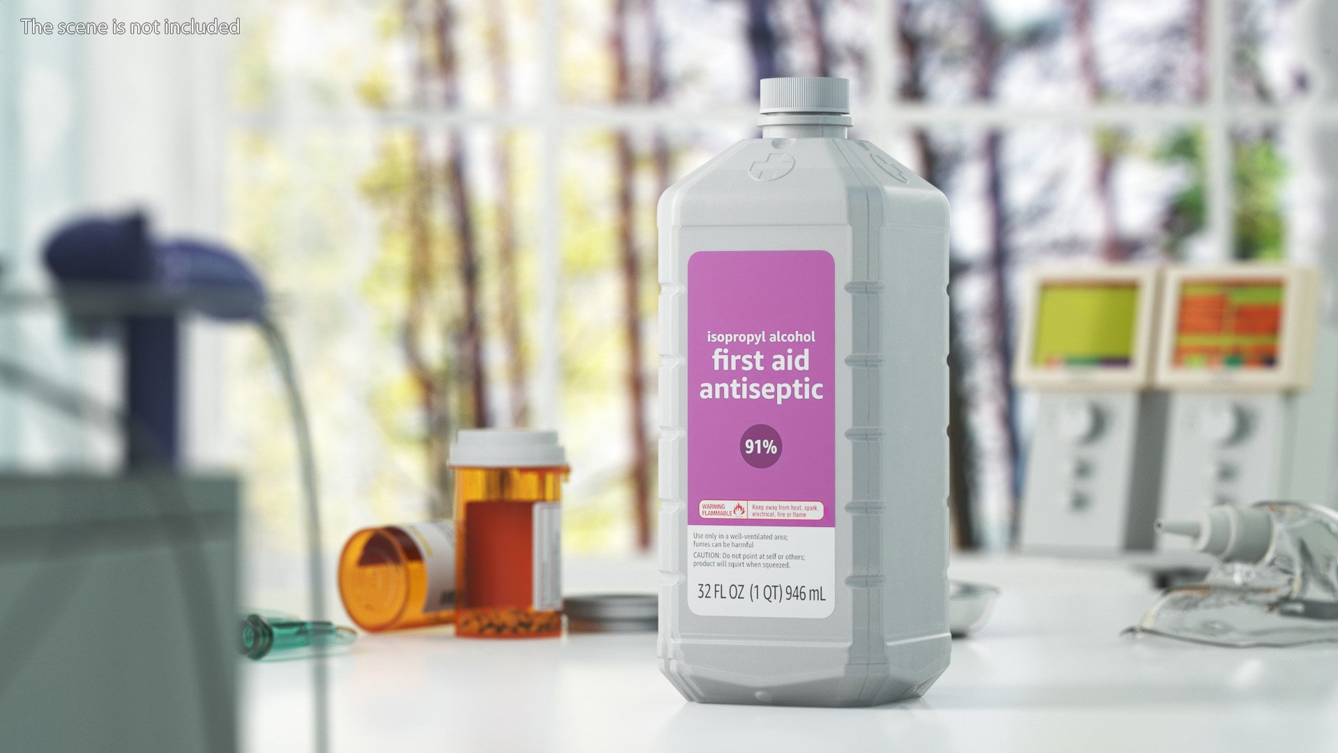 Plastic Medical Bottle First Aid Antiseptic Liquid 32 Fl Oz 3D Model ...