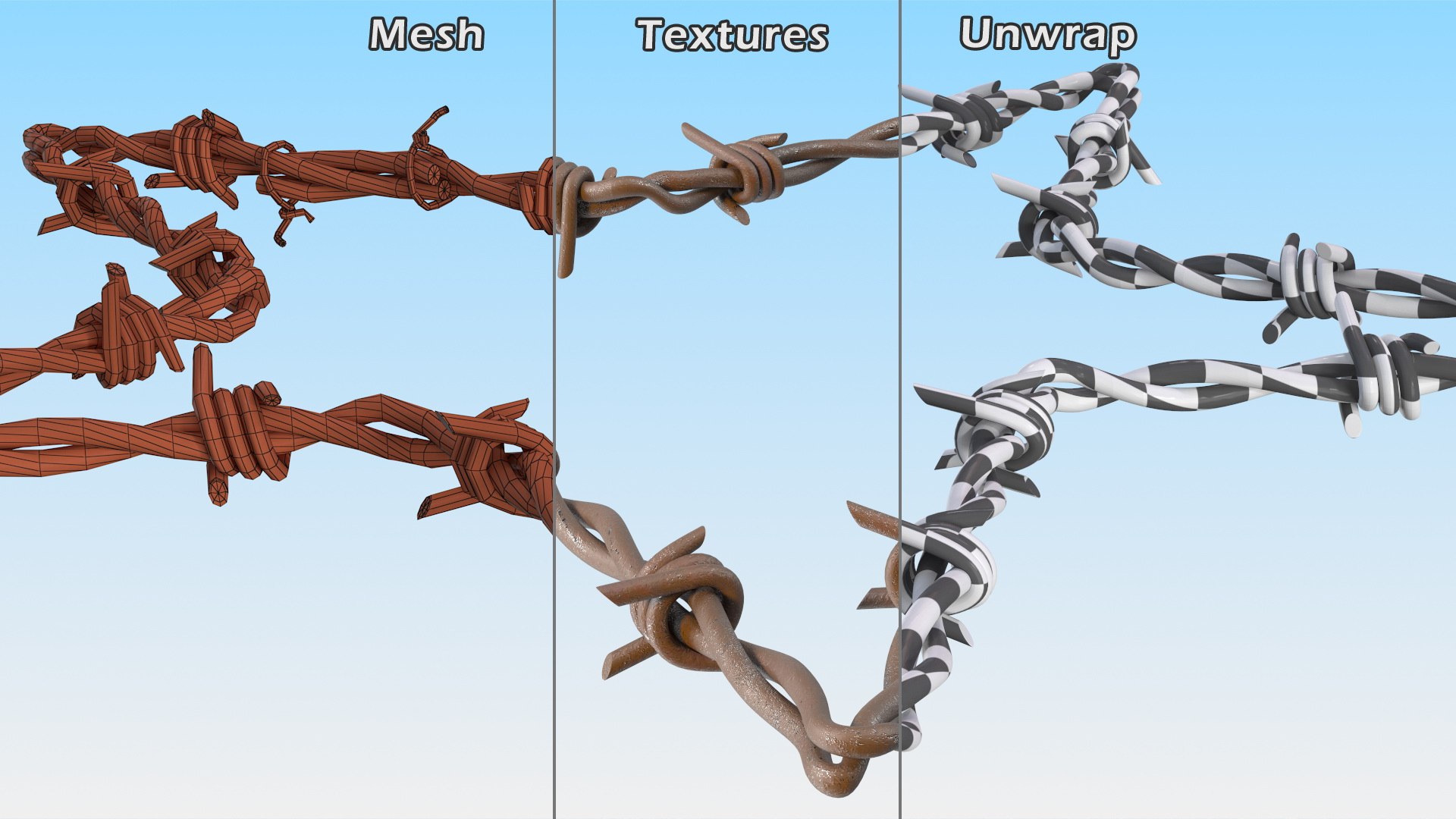 3D Star Shaped Barbed Wire Rusty - TurboSquid 1819674