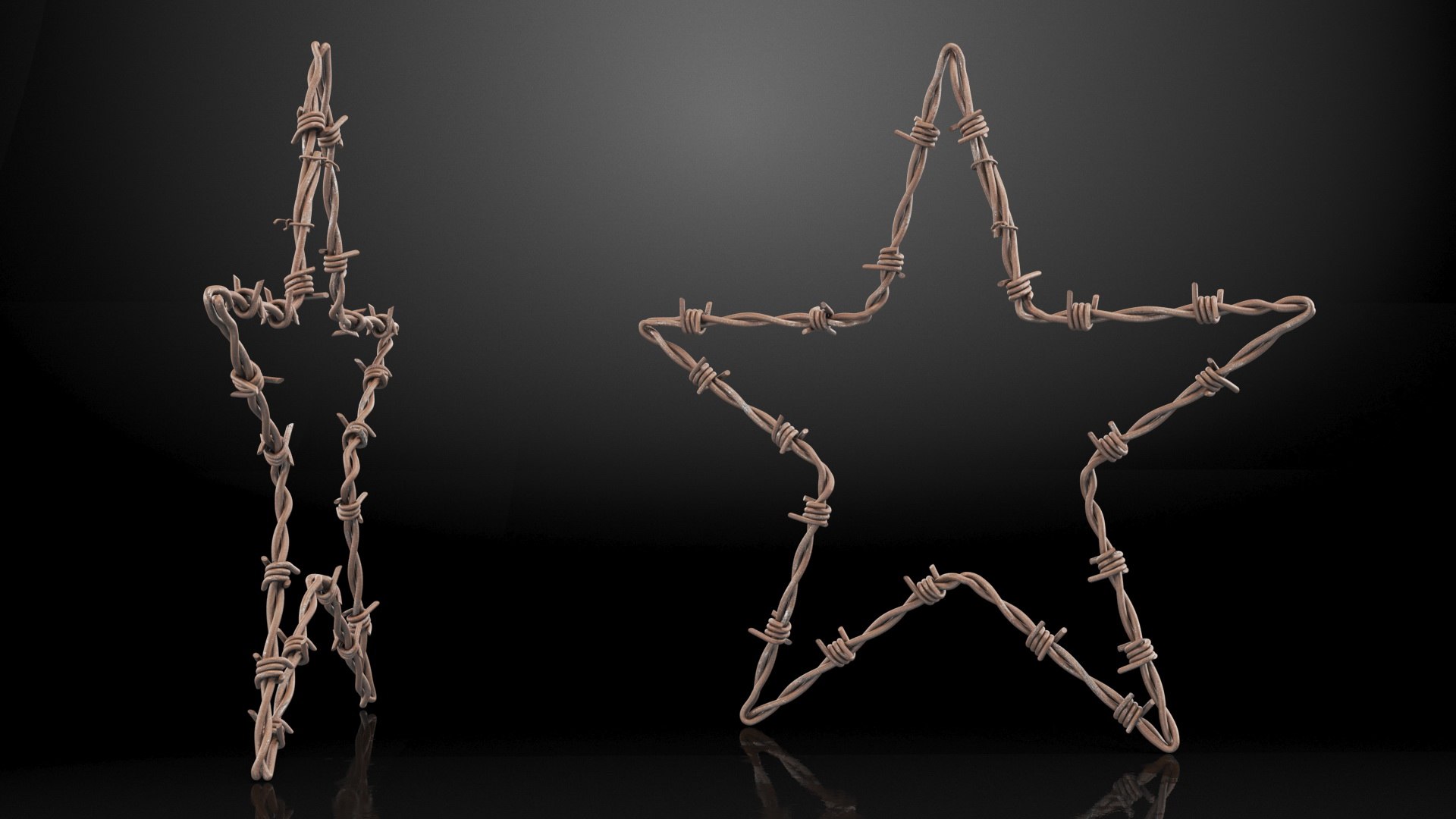 3D Star Shaped Barbed Wire Rusty - TurboSquid 1819674
