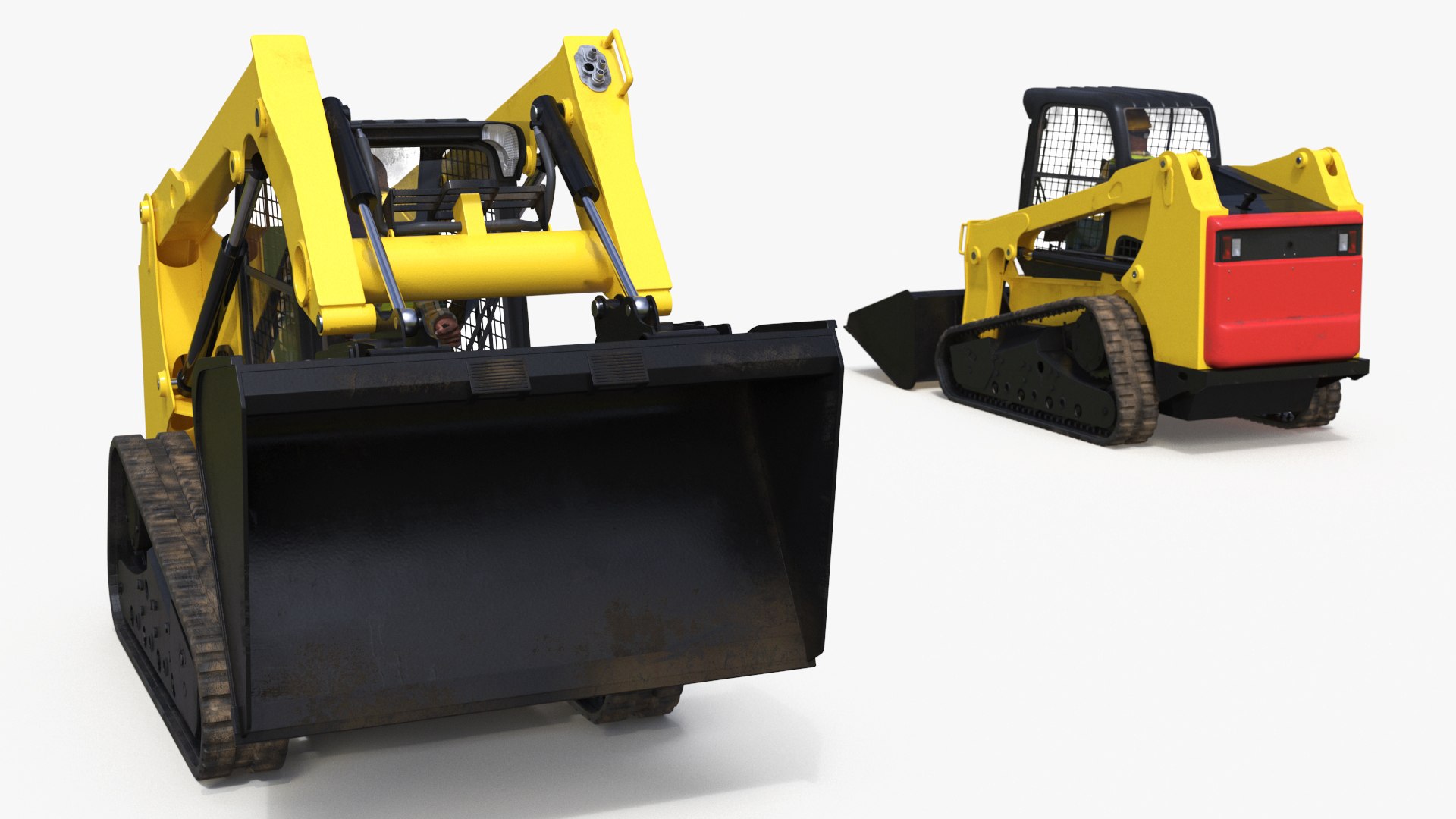 Skid Steer Or Compact Track Loader With Operator Rigged For Maya 3D ...
