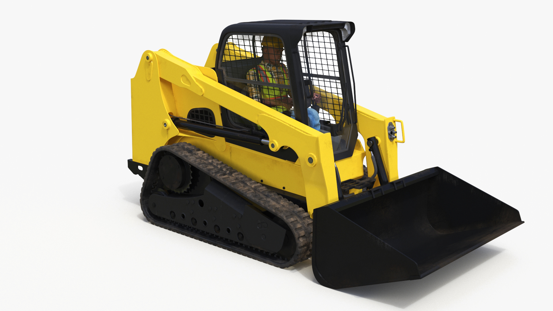 Skid Steer Or Compact Track Loader With Operator Rigged For Maya 3D ...