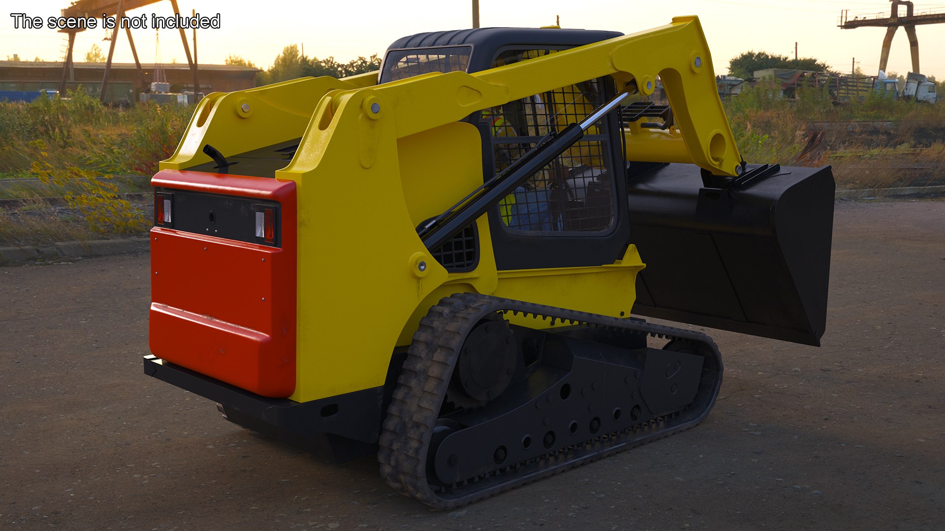 Skid Steer Or Compact Track Loader With Operator Rigged For Maya 3D ...