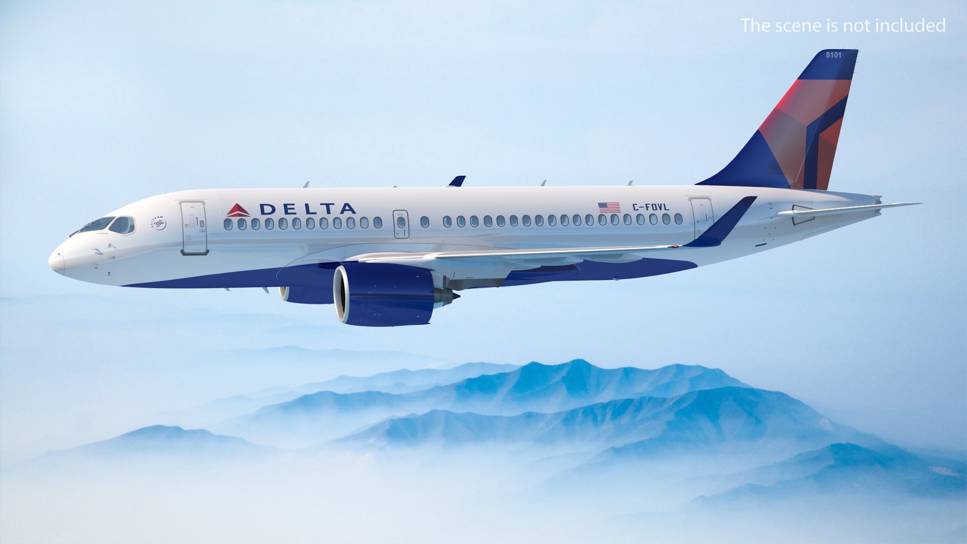 3D airbus a220 100 delta model - TurboSquid 1606747