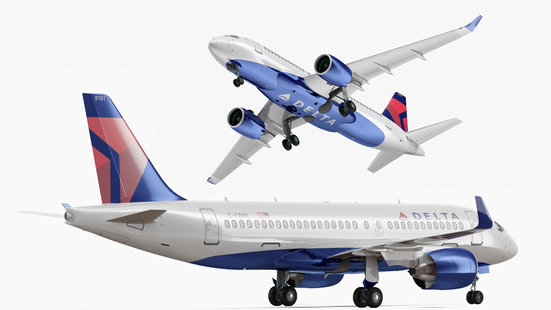 3D airbus a220 100 delta model - TurboSquid 1606747