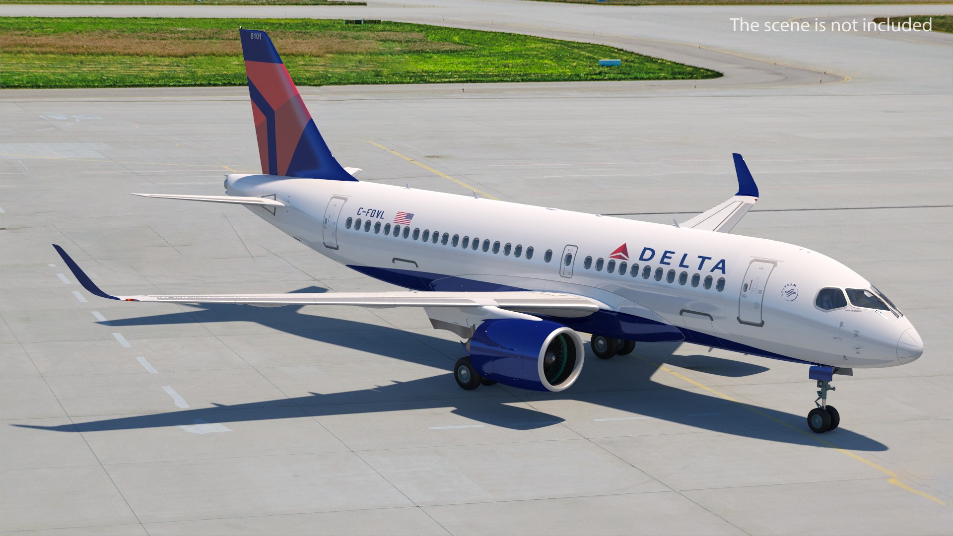 3D airbus a220 100 delta model - TurboSquid 1606747