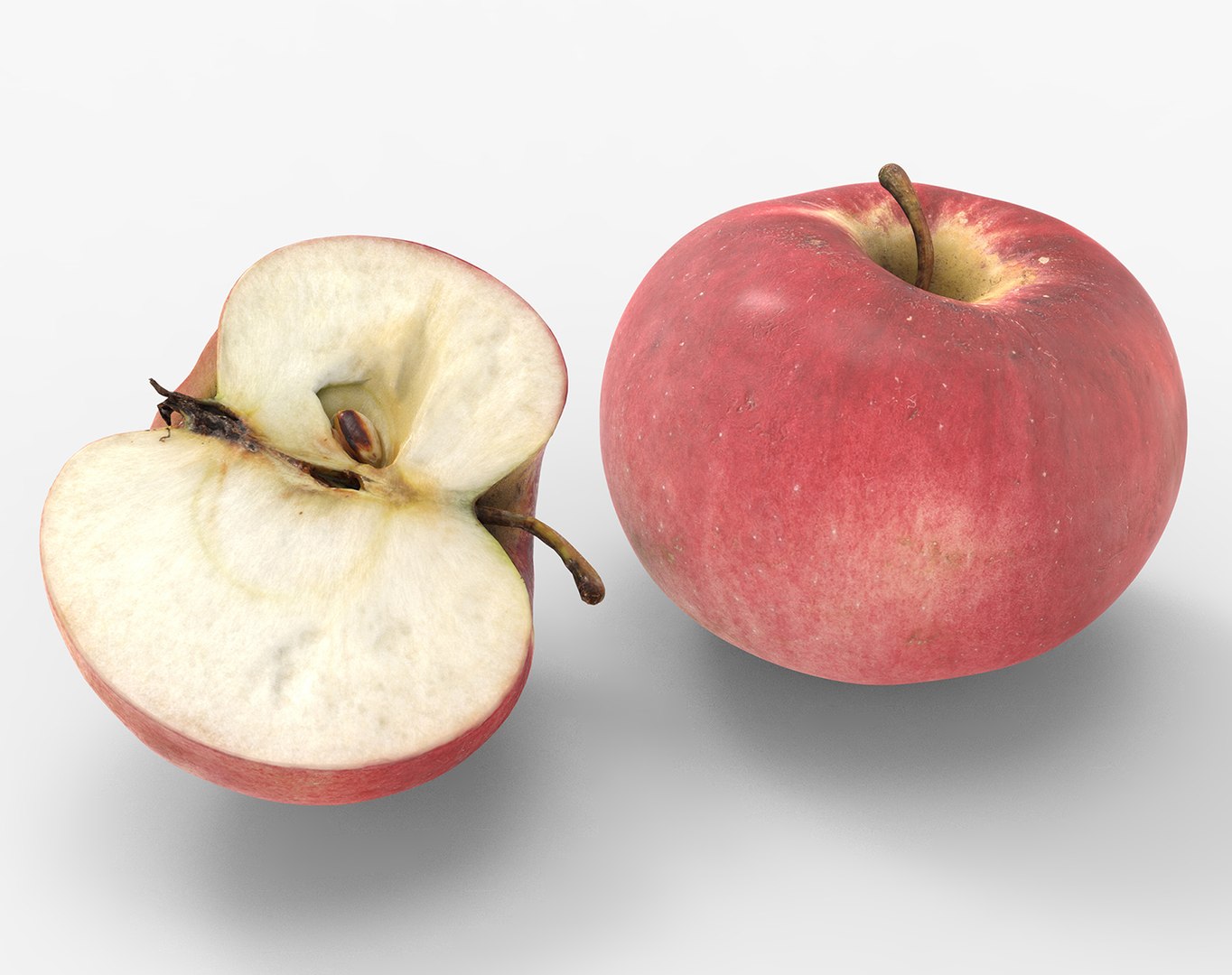3D Model Apple And Half An Apple - TurboSquid 1948809