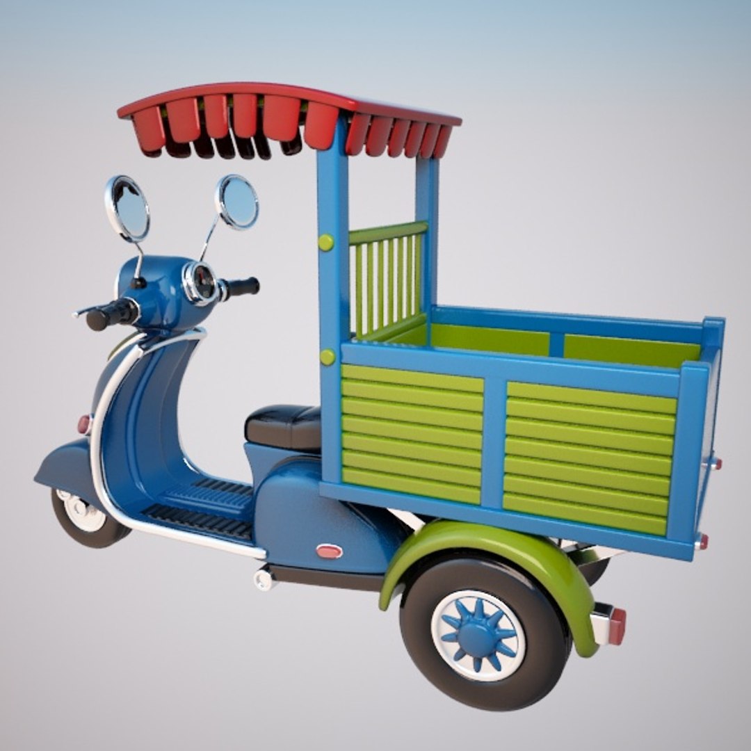 Cartoon Motorcycle Cycle 3d Model