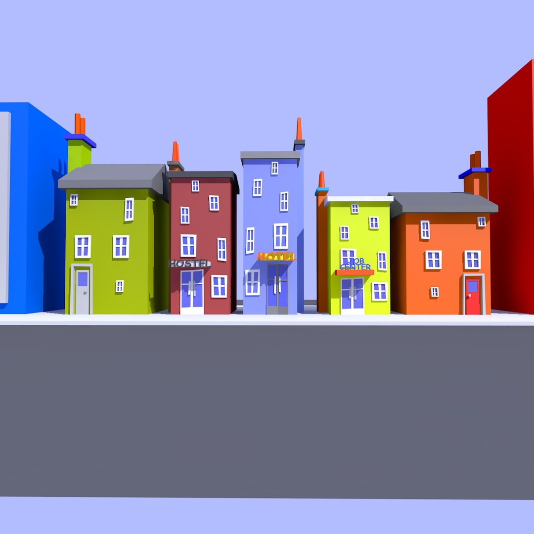 3D Cartoon Street 2a - TurboSquid 1249178
