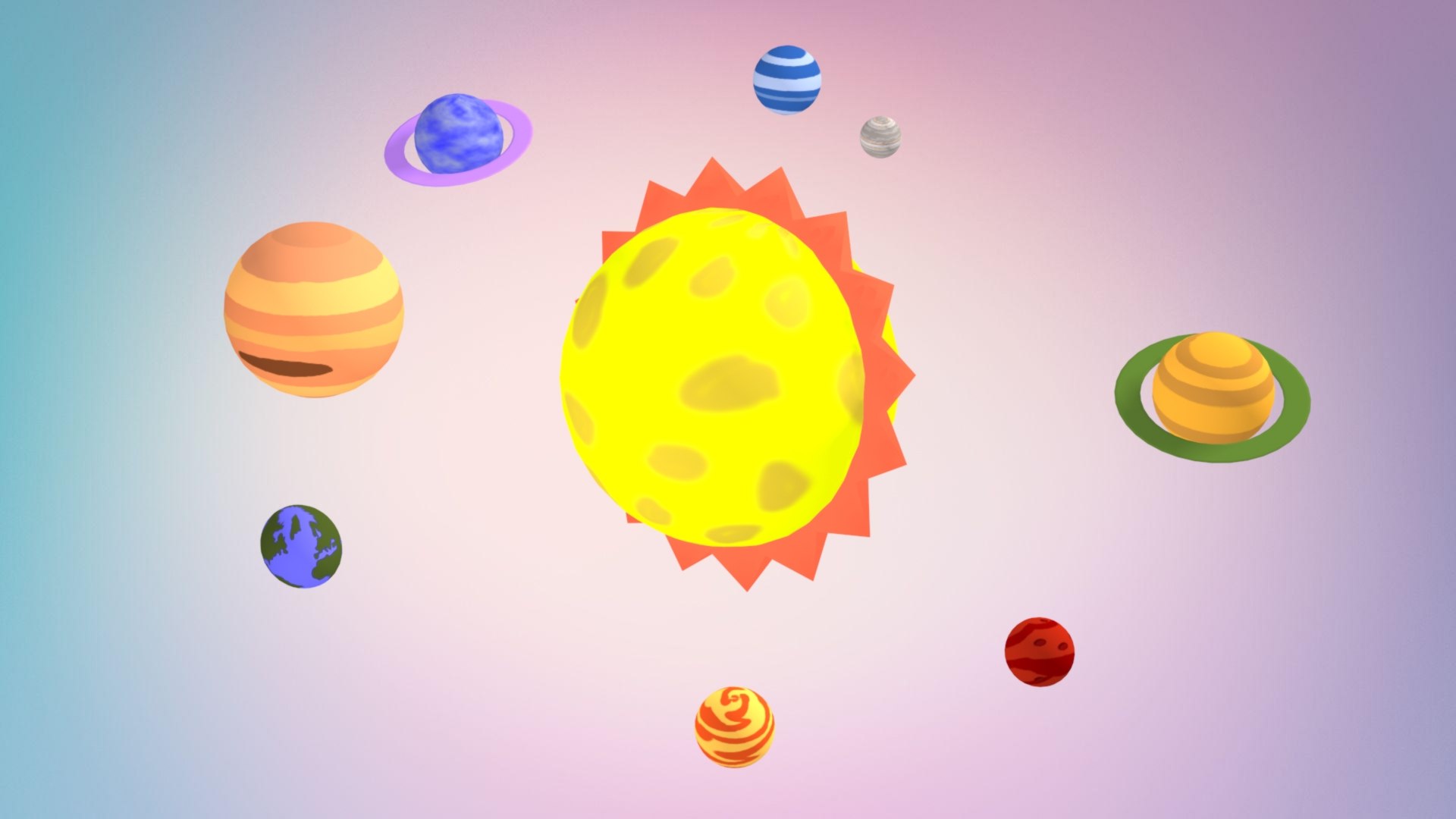3D Model Cartoon Solar System Planet - TurboSquid 2010404