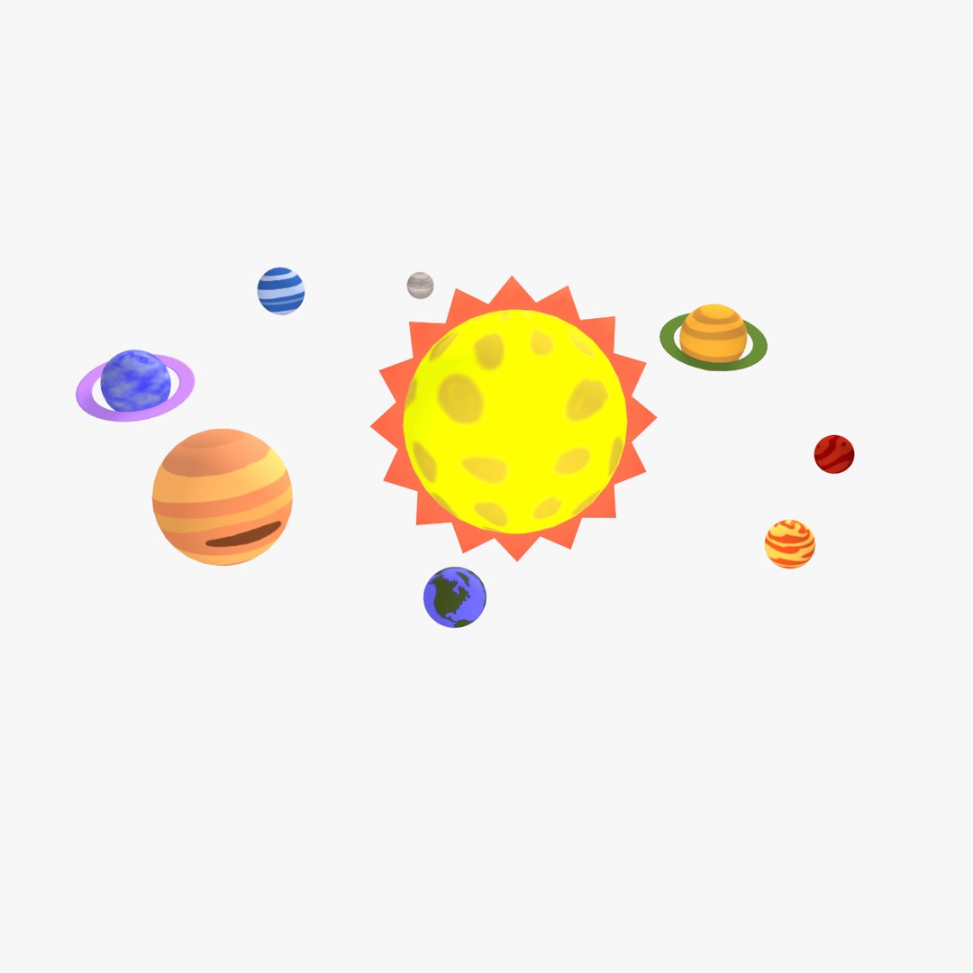 3D Model Cartoon Solar System Planet - TurboSquid 2010404