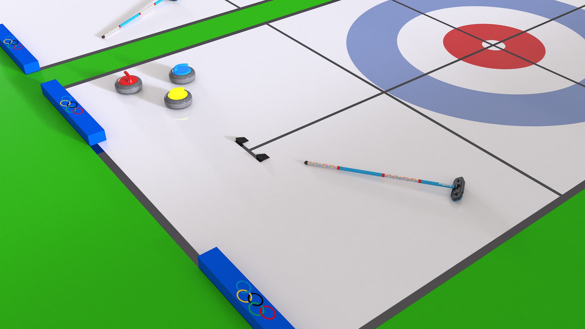 3D Model Curling Rink - Green - TurboSquid 1910070