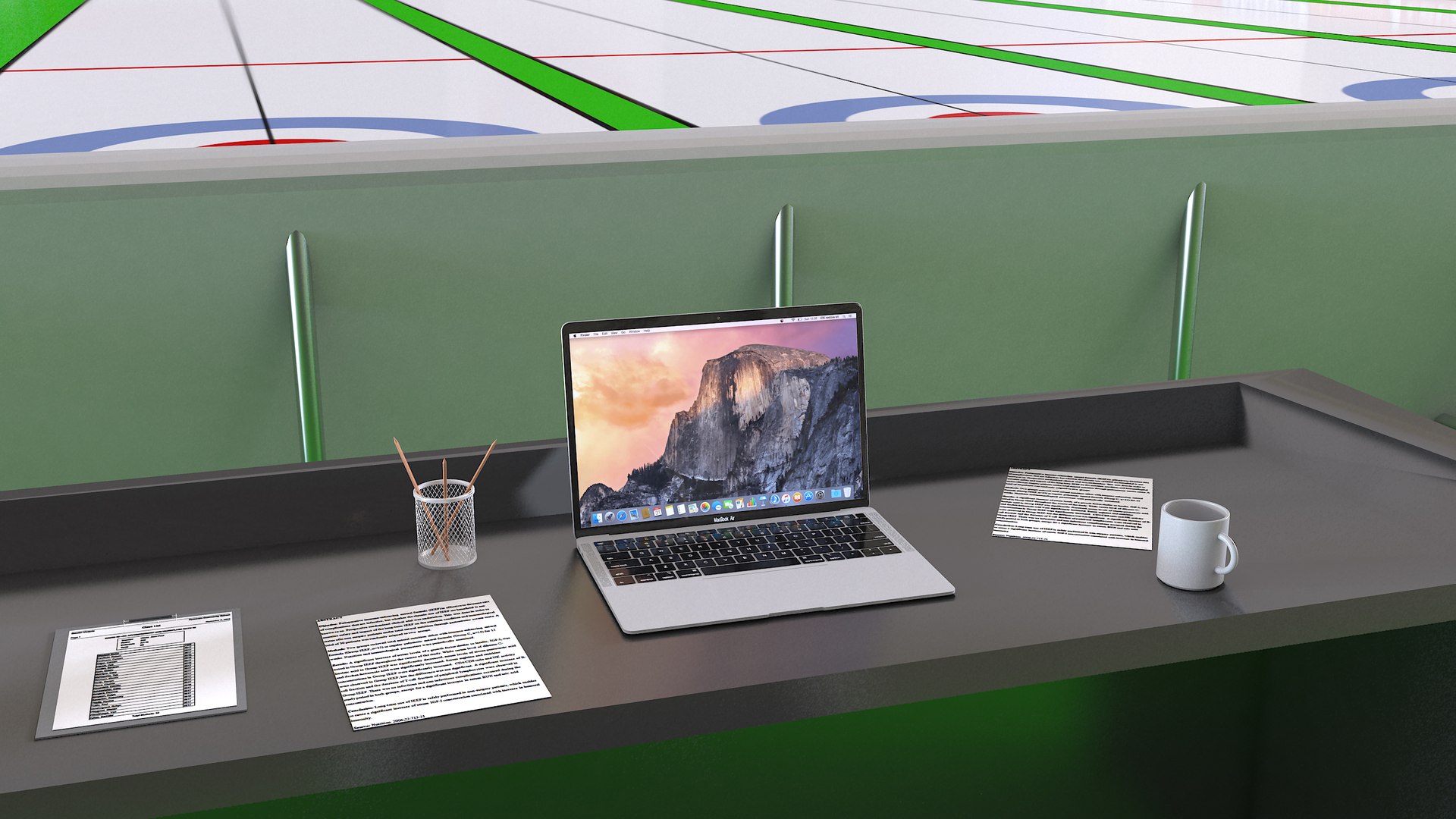 3D Model Curling Rink - Green - TurboSquid 1910070