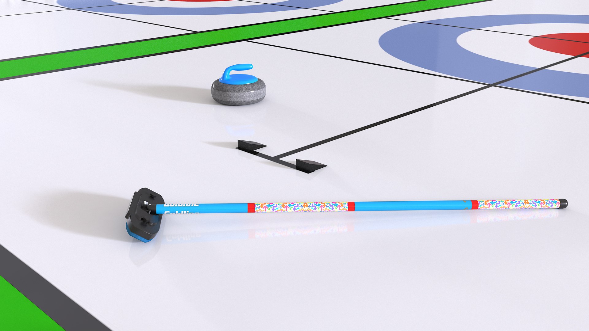 3D Model Curling Rink - Green - TurboSquid 1910070