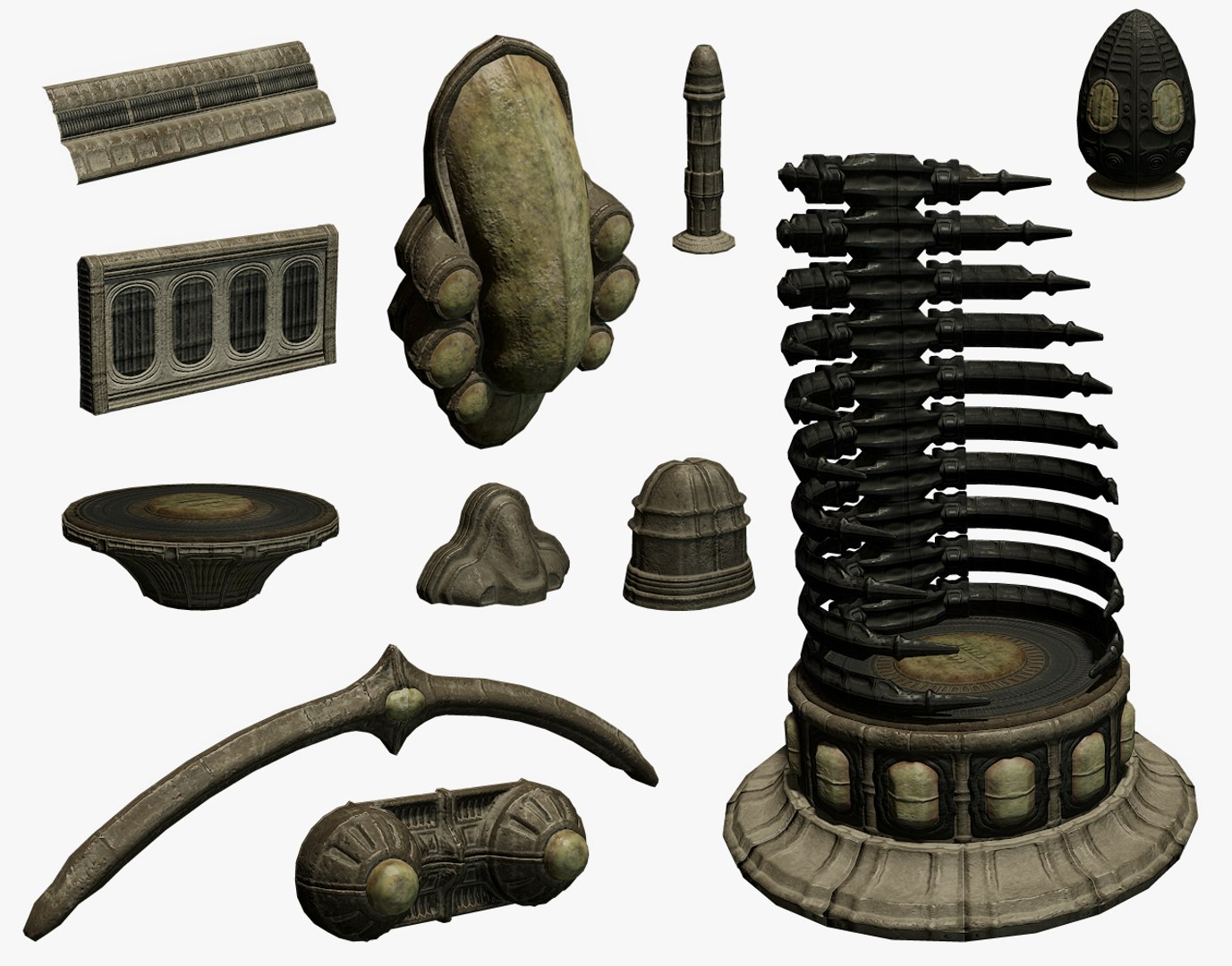 Alien Set 3D - TurboSquid 1153129