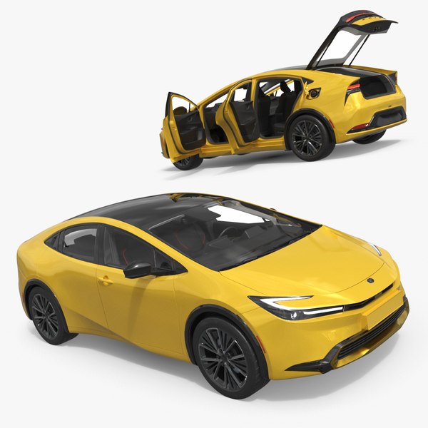 modelo 3d Toyota Prius Modern Hatchback 2025, color amarillo ...