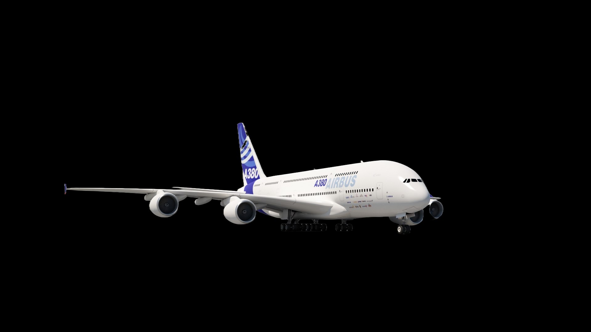 3D Realistic Airbus A380 3D Model With Textures - Optimized For VRay ...