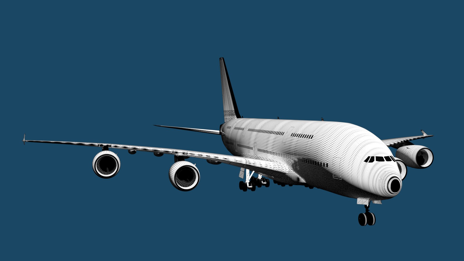3D Realistic Airbus A380 3D Model With Textures - Optimized For VRay ...